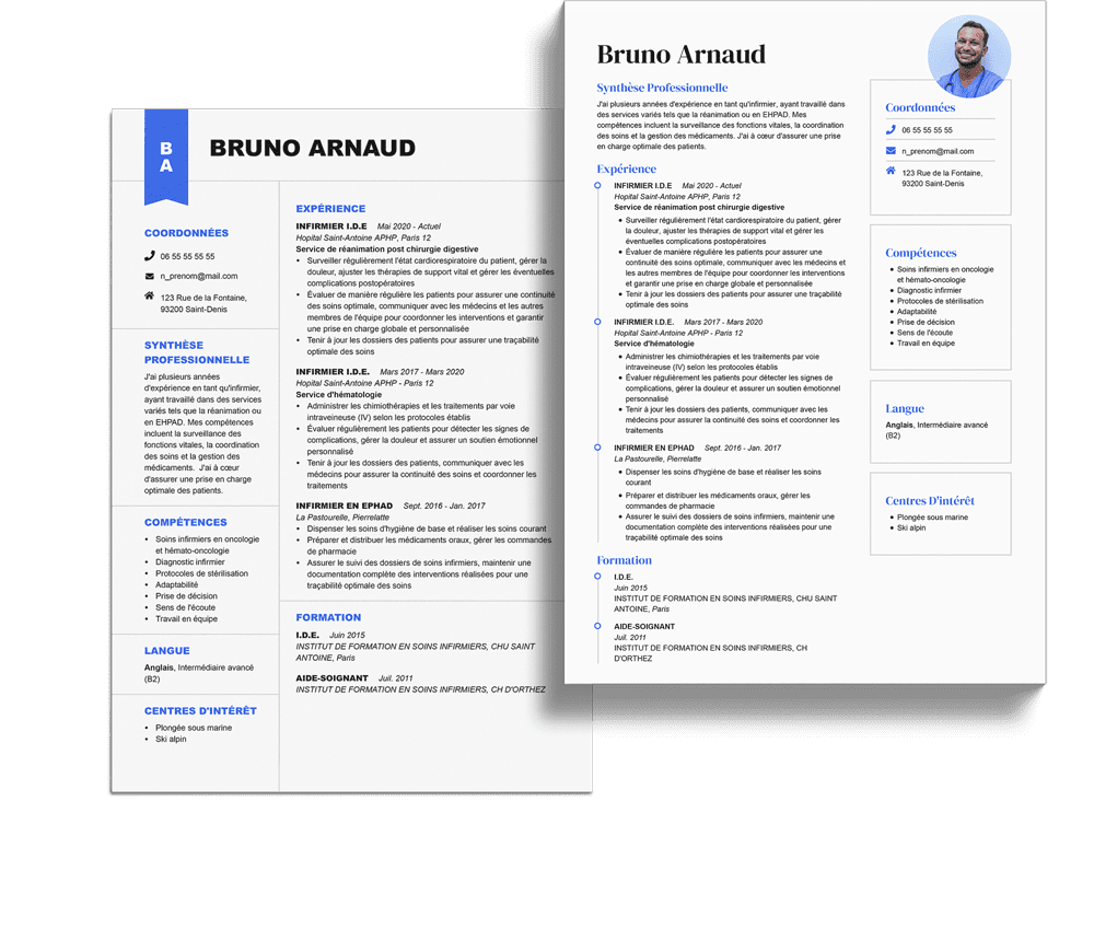 Exemple de CV infirmier, CV infirmière et CV IDE