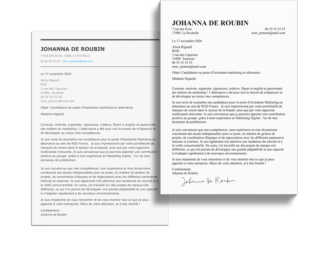 Lettre de motivation marketing - exemple, modèles et guide